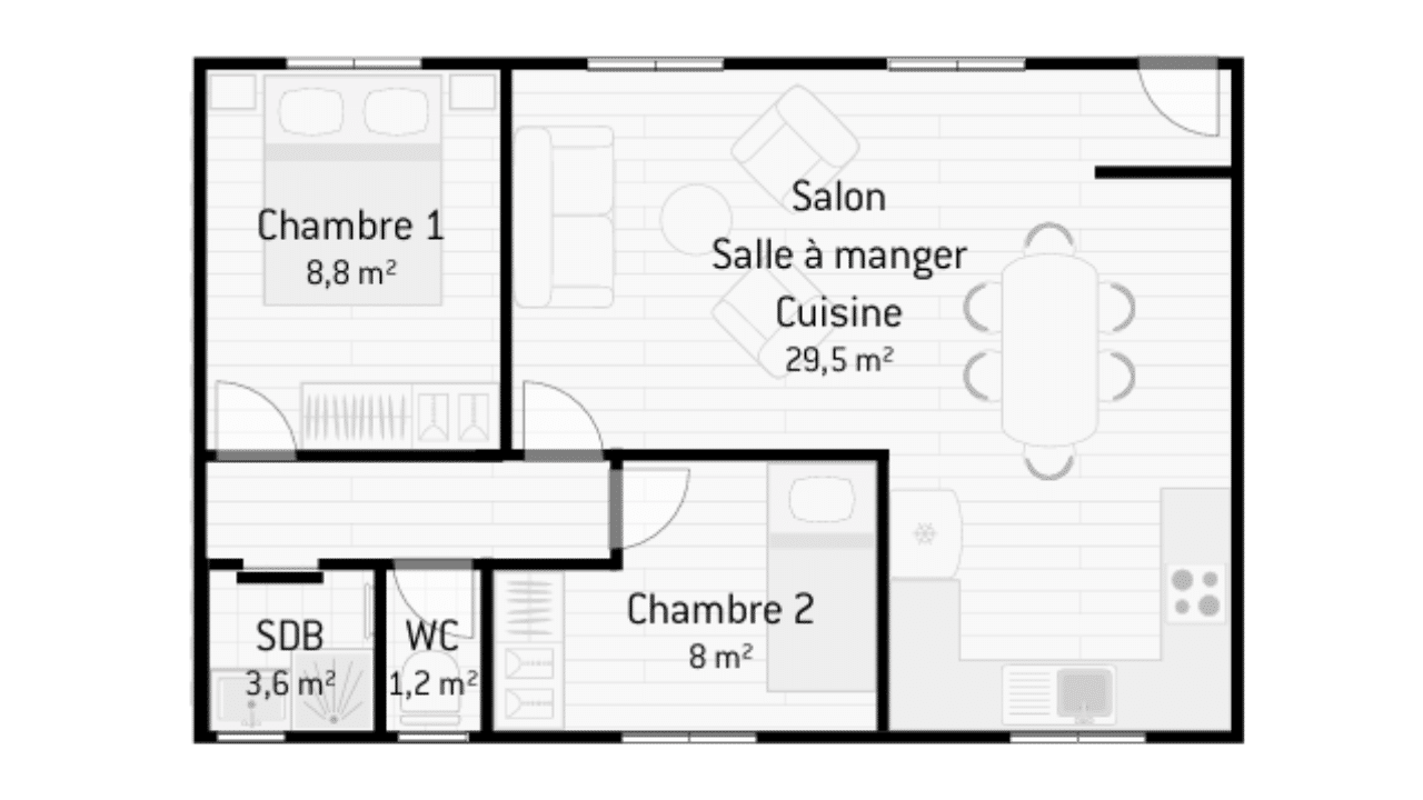 Plan maison plain pied 60m2 : 3 idées